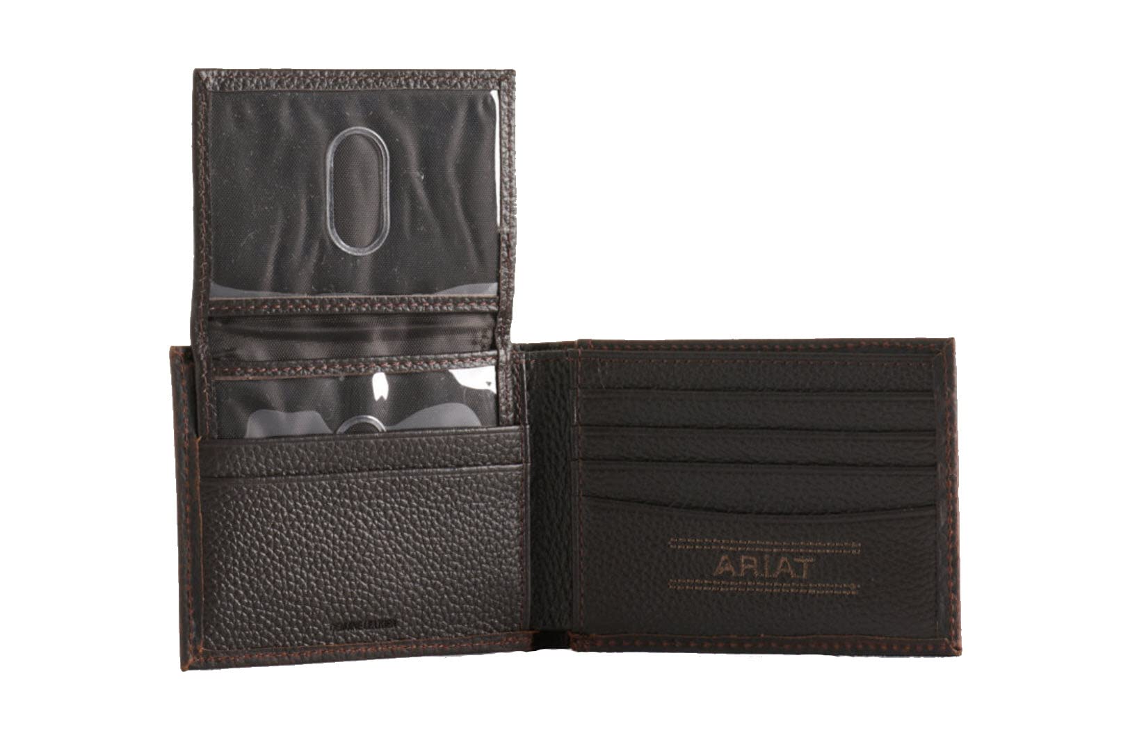 Ariat Men's Brown Leather Bifold Wallet with Mexico Flag Logo