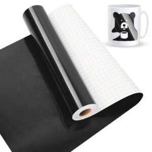 glossy black permanent vinyl for cricut, lya vinyl glossy black 12" x 50ft permanent adhesive vinyl roll for cri-cut, silhouette cameo, vinyl roll for craft cutter