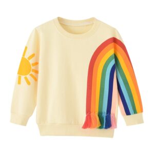 biniduckling little kids crew neck rainbow sweatshirt girls 6t