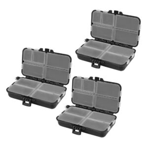 besportble 3pcs box bait storage box earring holder tackle organizer black backpack fishing backpacks fingernail kit fishing lure jewelry storage organizer outdoor pvc toolbox