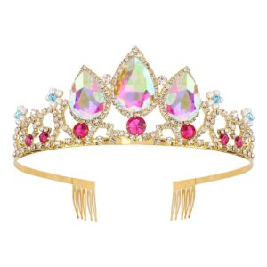 aoprie alice crown tiara for women colorful girls princess queen headband for women decoration