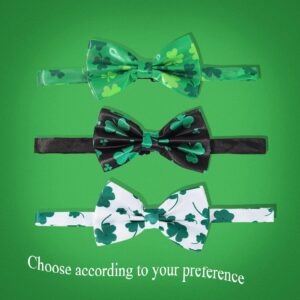 JEWEKY St. Patrick's Day Bow Tie Shamrock Clover Ties Adjustable Party Rave Clothing Accessory for Women and Men (Green)