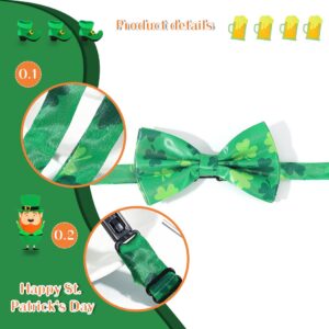 JEWEKY St. Patrick's Day Bow Tie Shamrock Clover Ties Adjustable Party Rave Clothing Accessory for Women and Men (Green)