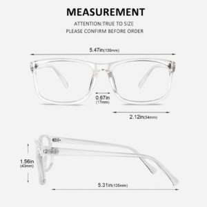 GQUEEN Fake Clear Lens Glasses Non Prescription Glasses Eyeglasses Rectangular Transparent Frame