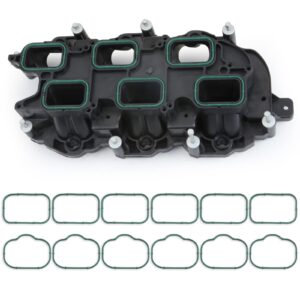 mitzone intake manifold with gasket compatible with 2011-2018 jeep dodge ram chevy 3.6l v6 vehicles grand cherokee wrangler journey grand caravan town country replace 05184199af