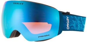 oakley flight deck m snow goggles navy blaze strap/prizm snow sapphire iridium lenses (oo7064-c2)