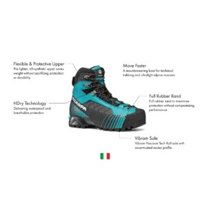 SCARPA Women's Ribelle Lite HD Lightweight Waterproof Boots for Hiking and Mountaineering - Baltic/Baltic - 8-8.5