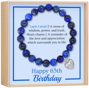 olgas gems 65th birthday milestone bracelet & meaningful message card for women - beautiful and sentimental 65th birthday gifts for women