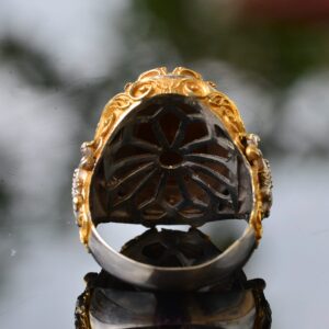 Men's Sterling Silver Ring - Gold Plated Ring - Signet Ring (Scorpion)