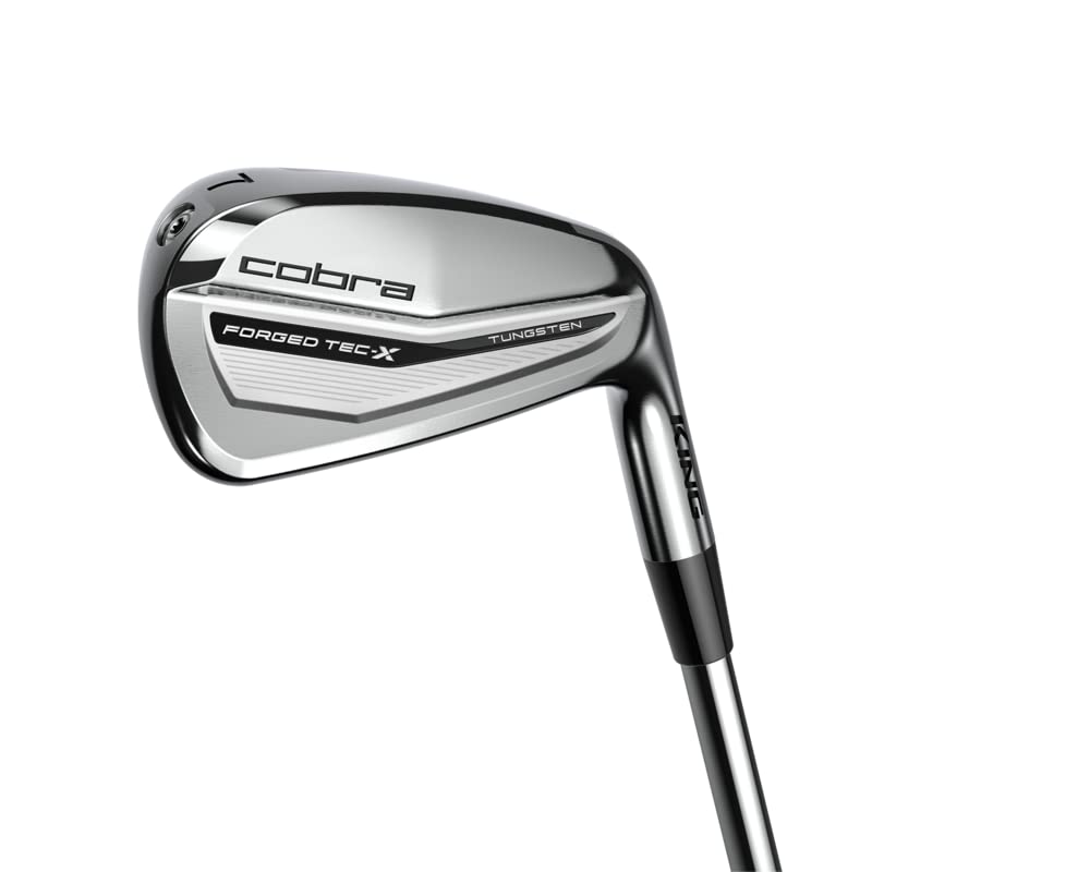 Cobra Golf 2022 King Forged Tec X Iron Set (Men's, Right Hand, KBS TGI 75, Reg Flex, 5-GW), Satin Chrome