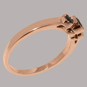 LetsBuyGold 14k Rose Gold Natural Sapphire Womens Statement Ring - Size 6.75