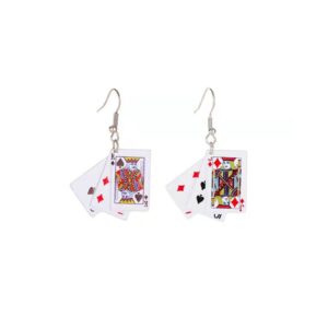 personality poker dangle earrings simulate playing cards cool funny earrings unique gambling casino jewelry gift-k&j