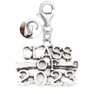 sexy sparkles 2023 clip on year pendant charm college high school graduation (style c)