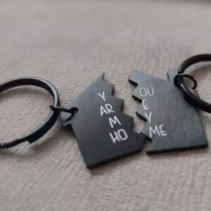 Couples Keychain 2 pcs You Are My Home Keyring for Couples Girlfriend Boyfriend Friend gift (Black(Home))