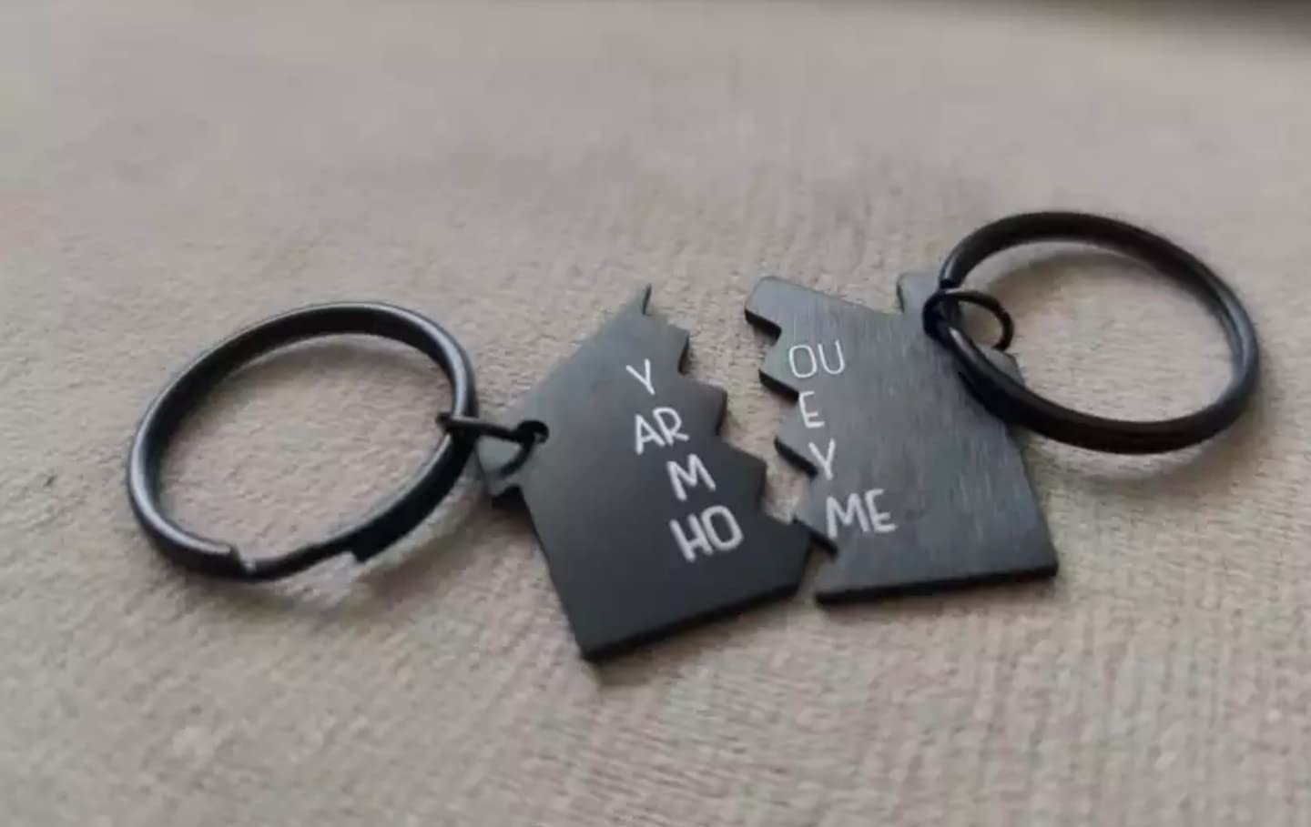 Couples Keychain 2 pcs You Are My Home Keyring for Couples Girlfriend Boyfriend Friend gift (Black(Home))