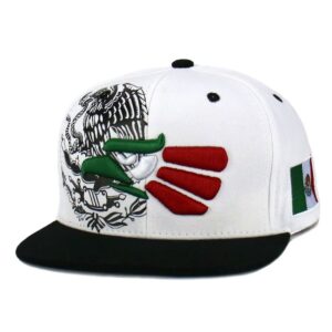 chl trading mexican hat snapback hecho en mexico eagle aguila flag flat bill baseball cap (white - flag eagle)