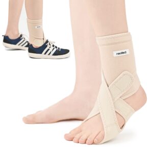 neofect drop foot brace beige right afo foot drop brace for walking, drop foot brace with shoes, stroke recovery equipment, foot drop brace for sleeping, adjustable ankle brace (left)