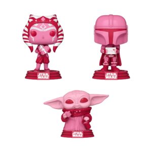 funko pop! the mandalorian valentines set of 3 - mandalorian, grogo and ashoka