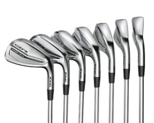 cobra golf 2022 king forged tec x iron set (men's, right hand, kbs tgi 75, reg flex, 5-gw), satin chrome