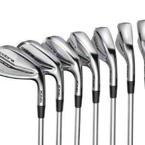 Cobra Golf 2022 King Forged Tec X Iron Set (Men's, Right Hand, KBS TGI 75, Reg Flex, 5-GW), Satin Chrome