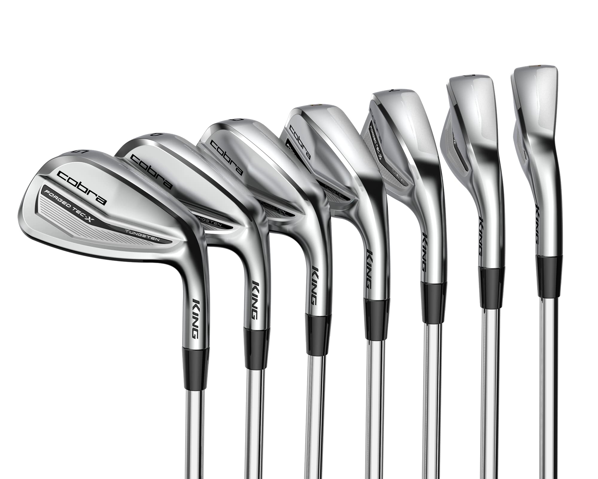 Cobra Golf 2022 King Forged Tec X Iron Set (Men's, Right Hand, KBS TGI 75, Reg Flex, 5-GW), Satin Chrome