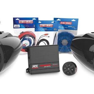 MTX Motorsports UNI-1-MUDBTRC Universal Bluetooth Audio Package with Amplifier and 2 Roll Cage Speakers