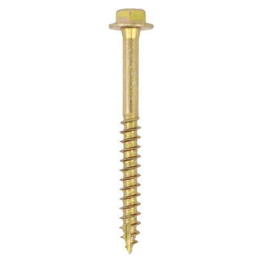 TIMCO Advanced Coach Screws – Hex Flange – Gold – Aggressive Slash Point tip for Easy Driving – 3 x Faster Than Standard Coach Screws - 10.0 x 40 - Box of 50