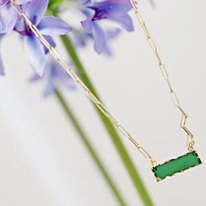 Peach Plié Titania Necklace Green Onyx