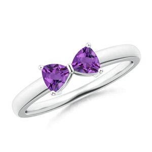 CARILLON Heart 0.40 Ctw Amethyst Gemstone Art Deco 925 Sterling Silver Women Wedding Stacking Ring GIFT FOR HER (Sterling Silver, 7)