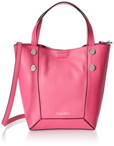 calvin klein quinn north/south mini tote crossbody, pink flambe