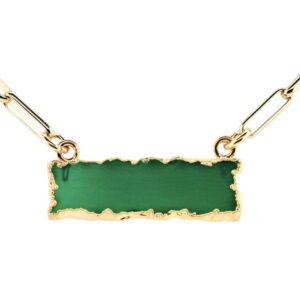 Peach Plié Titania Necklace Green Onyx