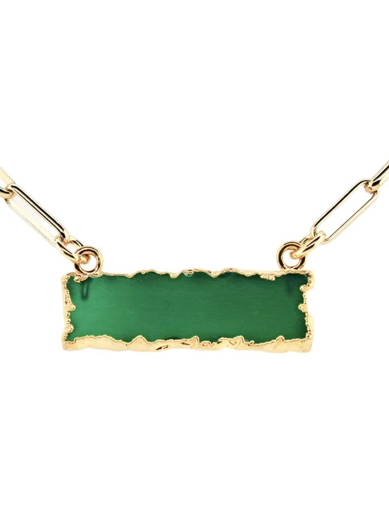 Peach Plié Titania Necklace Green Onyx