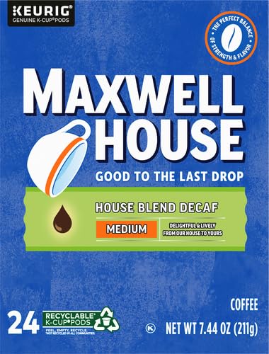 Maxwell House Decaf House Blend Medium Roast K-Cup Coffee Pods, 24 ct. Box