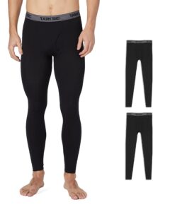 32 degrees men's 2-pack performance lightweight thermal baselayer legging pant, black/black, medium