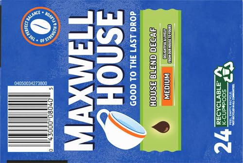 Maxwell House Decaf House Blend Medium Roast K-Cup Coffee Pods, 24 ct. Box