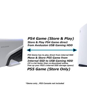 Avolusion PRO-Z Series 3TB USB 3.0 External Gaming Hard Drive for PS5 Game Console (White) - 2 Year Warranty