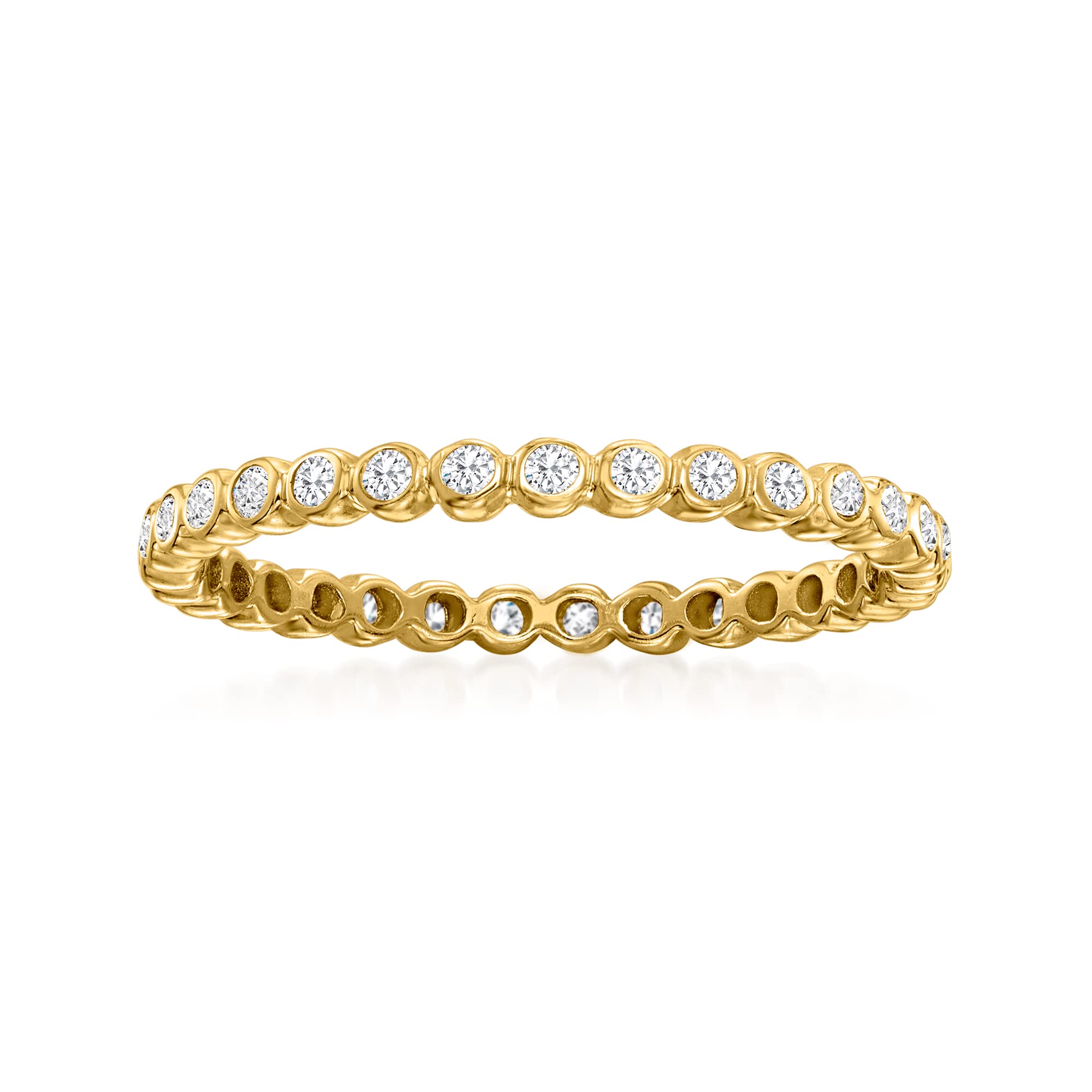 RS Pure by Ross-Simons 0.25 ct. t.w. Bezel-Set Diamond Eternity Band in 14kt Yellow Gold. Size 6