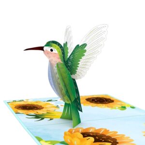 lovepop mother’s day sunflower hummingbird pop-up card – mother’s day card – handcrafted 3d pop-up greeting card for her – mother’s day love card, 5 x 7”