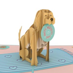 lovepop doggone mom pop-up card – mother’s day card – handcrafted 3d pop-up greeting card for her – mother’s day love card from the dog, 5 x 7”