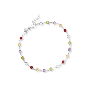 ross-simons 5.70 ct. t.w. multi-gemstone anklet