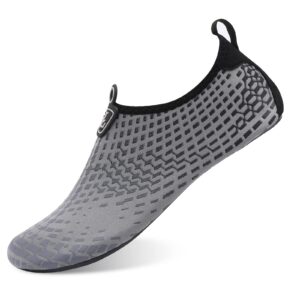 l-run barefoot water shoes men&women slip on kayak accessories quick dry grey xxl(w:12-13,m:10-11)=eu43-44