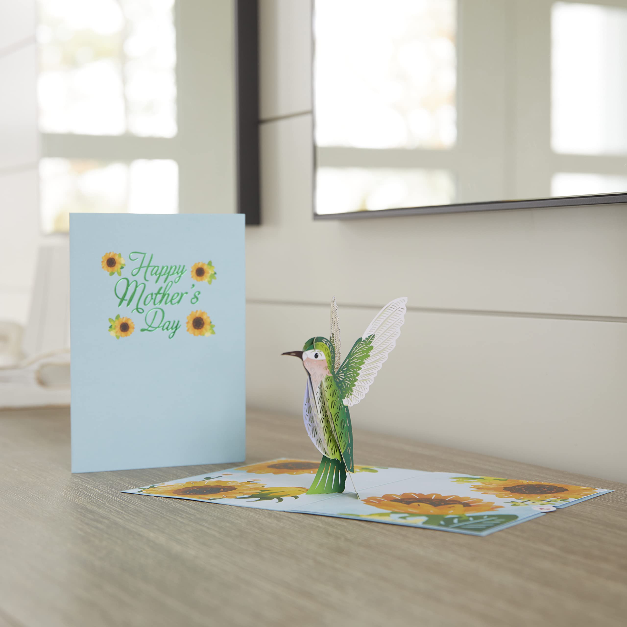 Lovepop Mother’s Day Sunflower Hummingbird Pop-Up Card – Mother’s Day Card – Handcrafted 3D Pop-Up Greeting Card for Her – Mother’s Day Love Card, 5 x 7”