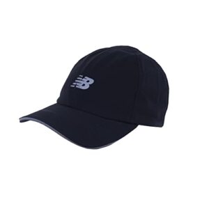 new balance men's and women's 6-panel performance run hat, one size, black