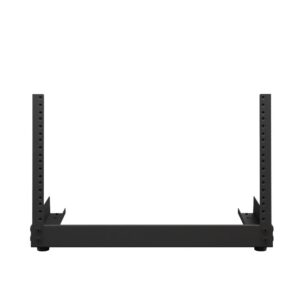 2-post open frame desk rack, 6u, 10-32 threaded, black, 6.16 lbs, cold rolled steel, standard