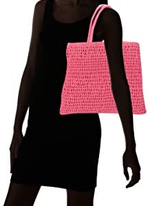 The Drop Women's Alora Crochet Small Tote, Hot Pink, One Size