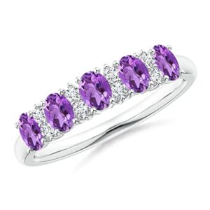 carillon eternity 2.85 ctw oval amethyst gemstone 925 sterling silver women engagement ring jewelry (sterling silver, 7)