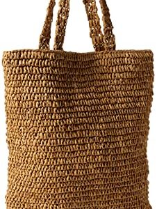 The Drop Women's Ealga Flat Handle Straw Tote, Natural, One Size