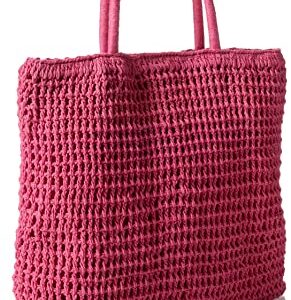 The Drop Women's Alora Crochet Small Tote, Hot Pink, One Size