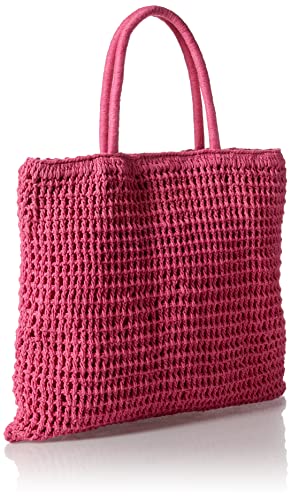 The Drop Women's Alora Crochet Small Tote, Hot Pink, One Size