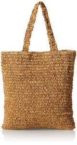 the drop women's ealga flat handle straw tote, natural, one size